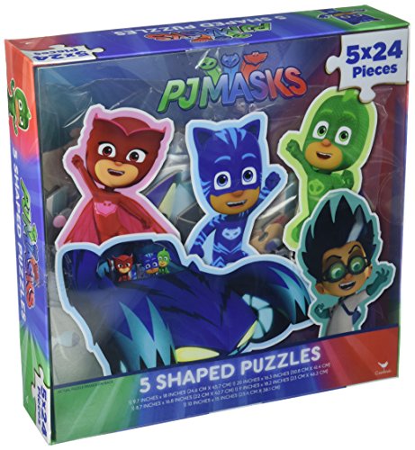 Set of 5~24 Piece PJ Masks Shaped Puzzles, Multicolor | Pricepulse