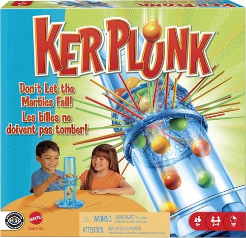 Mattel KerPlunk Kids Game, Easy-to-Learn Family Game for 2 to 4 Players ...