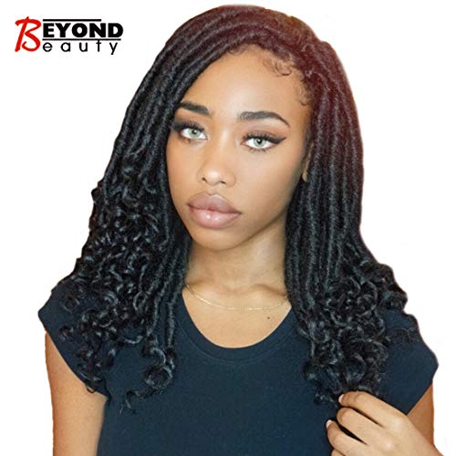 Buy Straight Faux Locs With Curly Ends Goddess Locs Crochet Hair Soft ...