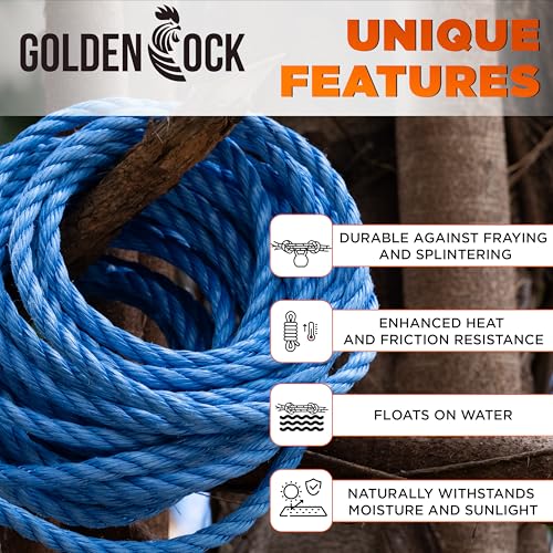 Blue Twisted Polypropylene Tarp Rope - Floating Poly Pro Cord ...