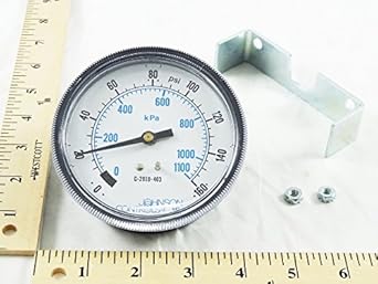 Air Pressure Gauge, Flush Mounting, 3-1/2" Size, 0 to 160 psig Range ...
