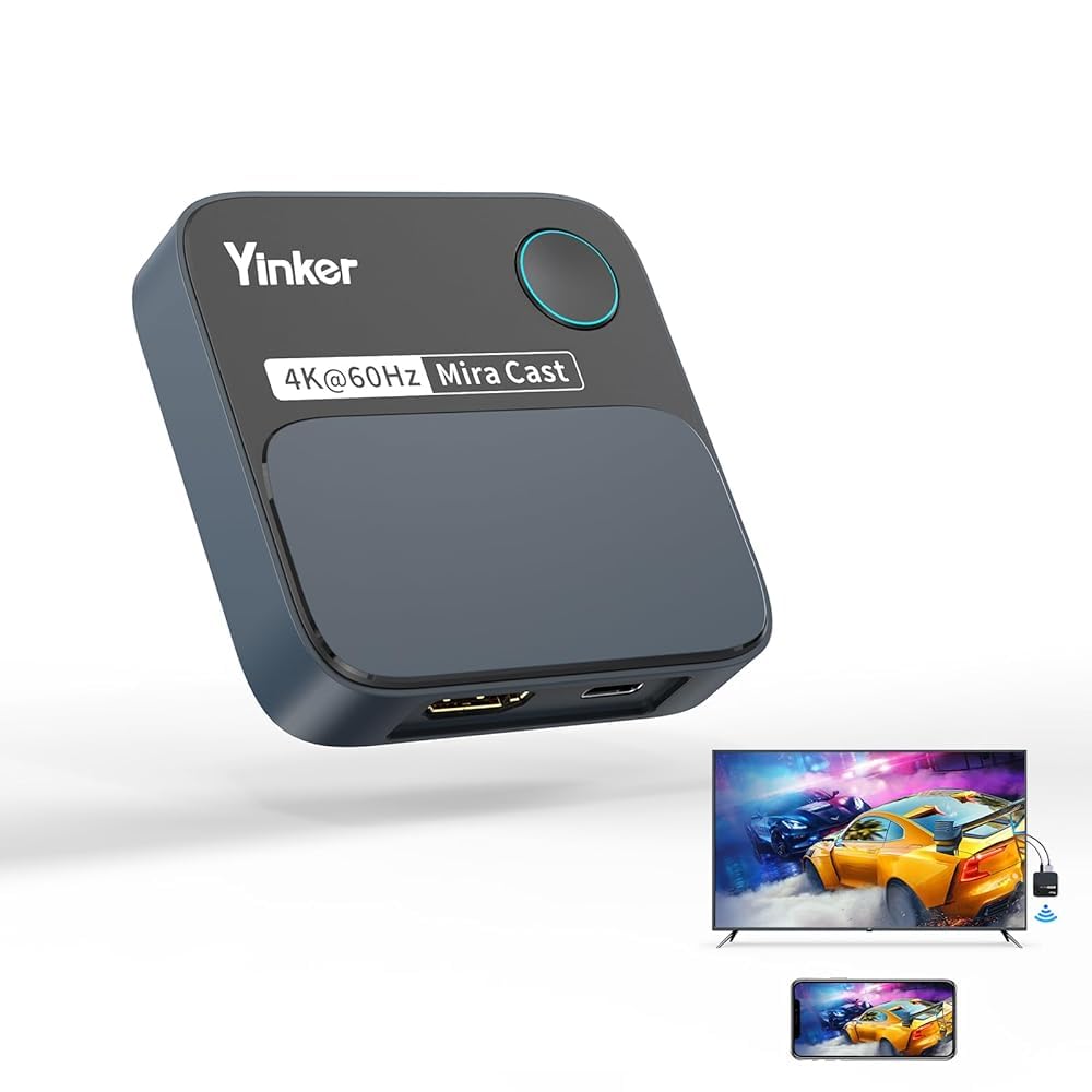 Yinker 4K 60Hz HDMI Wireless Display Dongle Adapter, 4K/5G Instant ...