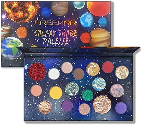 FREEORR 18 Colors Galaxy Eyeshadow Palette, Glitter Eyeshadow Makeup ...