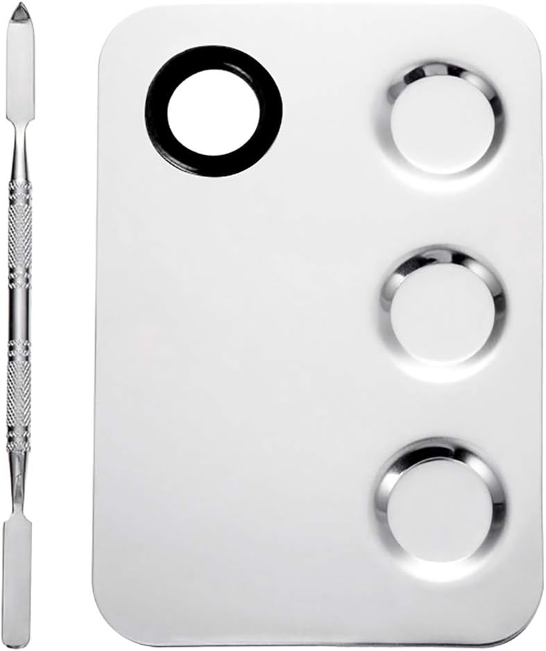 Makeup Mixing Palette, Portable Cosmetic Palette Metal Stainless Steel ...