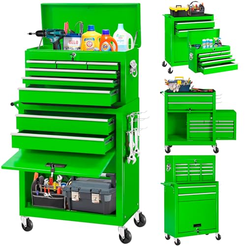INTERGREAT Rolling Tool Chest with Wheels, Large Tool Cabinet with 8 ...