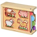 Amazon.com: Melissa & Doug Animals Wooden Mini-Puzzle-Pack (Four 4 ...