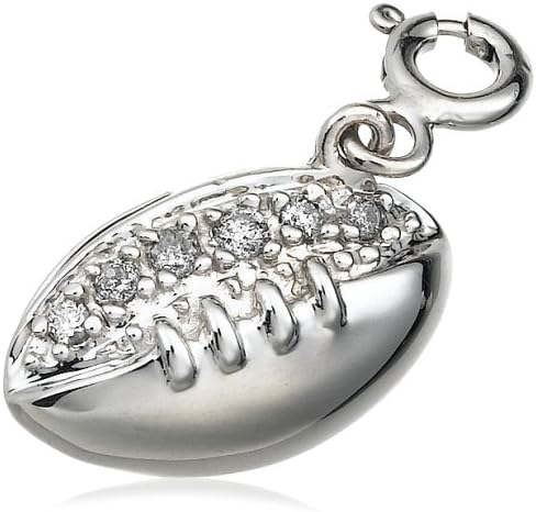 Amazon.com: Sterling Silver Diamond Football Charm (1/10 cttw): Jewelry
