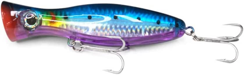 Amazon.com : Fishing Popper 4.75 in/1.5 oz Lure Artificial 3D Eyes Hard ...