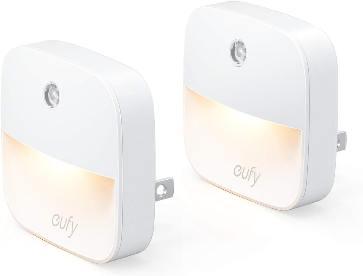 eufy Lumi Plug-in Night Light, Warm White LED Nightlight, Dusk-to-Dawn ...