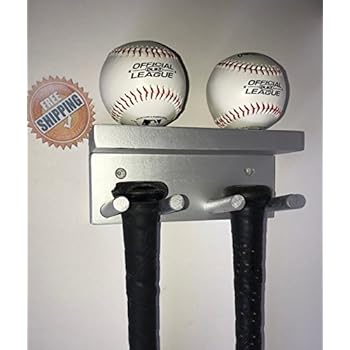 Amazon.com : Wood Bat Rack Multiple Full Size 4-8 Bats Blue Dowels Wall ...