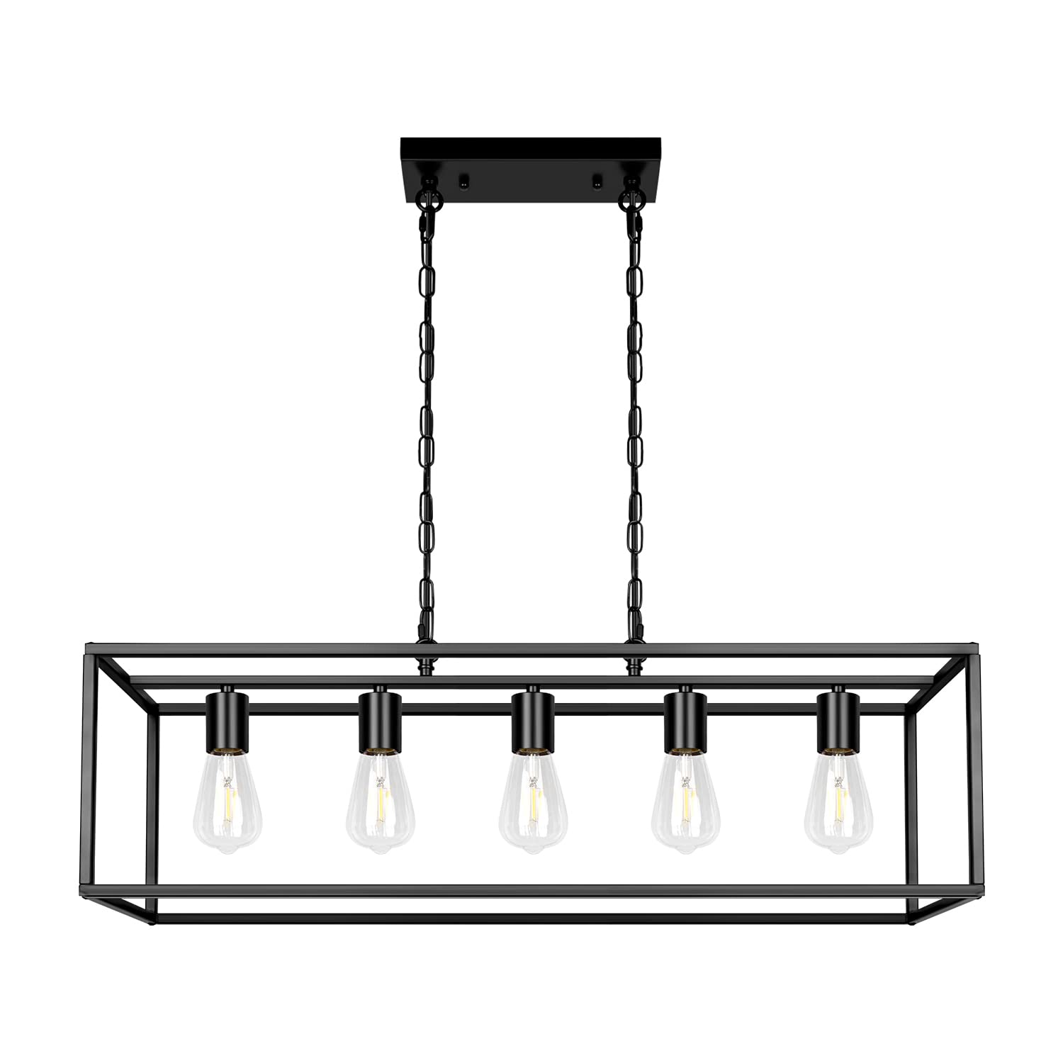 Zosimio Black Farmhouse Kitchen Island Lighting Modern Linear 2140