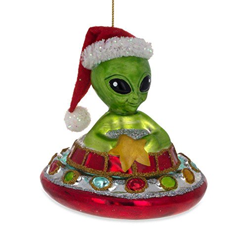 Santa Alien UFO Glass Christmas Ornament – WackyDecor