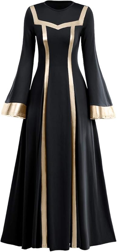 IBAKOM Womens Long Sleeve Tunic Robe Worship Praise Liturgical Full ...