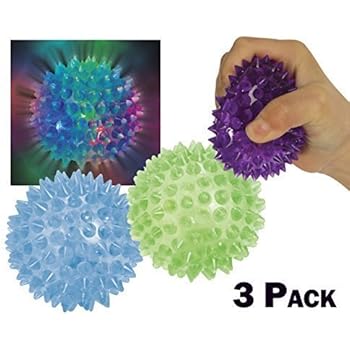 Amazon.com: Soft Spike Flashing Light Up Bounce Balls (Set of 6): Toys ...