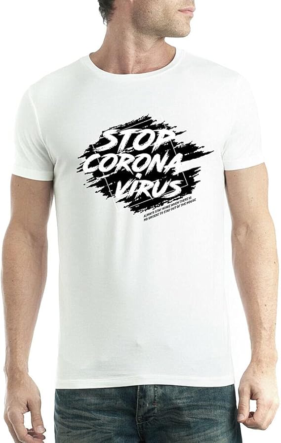 Stop Virus Pandemic Mens T-Shirt White 3XL : Amazon.co.uk: Clothing