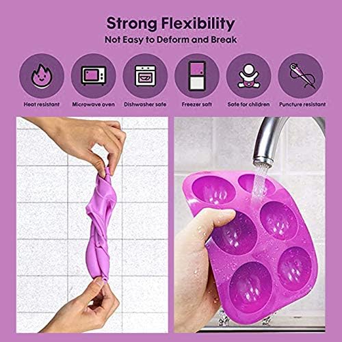 2 Packs Silicone Mould, Non Stick Half Round Shape Chocolate Mould, 6 ...