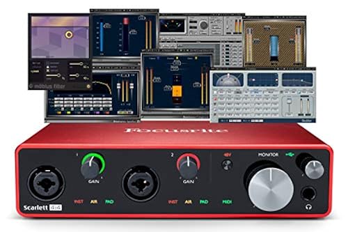 Focusrite Scarlett 4i4 (3rd Gen) USB Audio Interface plus Waves Musicians 2 and iZotope Mobius ...