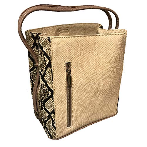 Samoe Handbags. 'Coco' Designer Rustic Brown Snakeskin Woven Tote ...