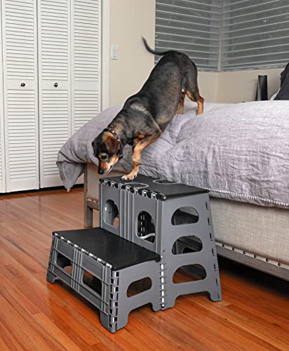 Bee Neat 2 Step Folding Step Stool for Pets and Dogs - Indoor Outdoor ...