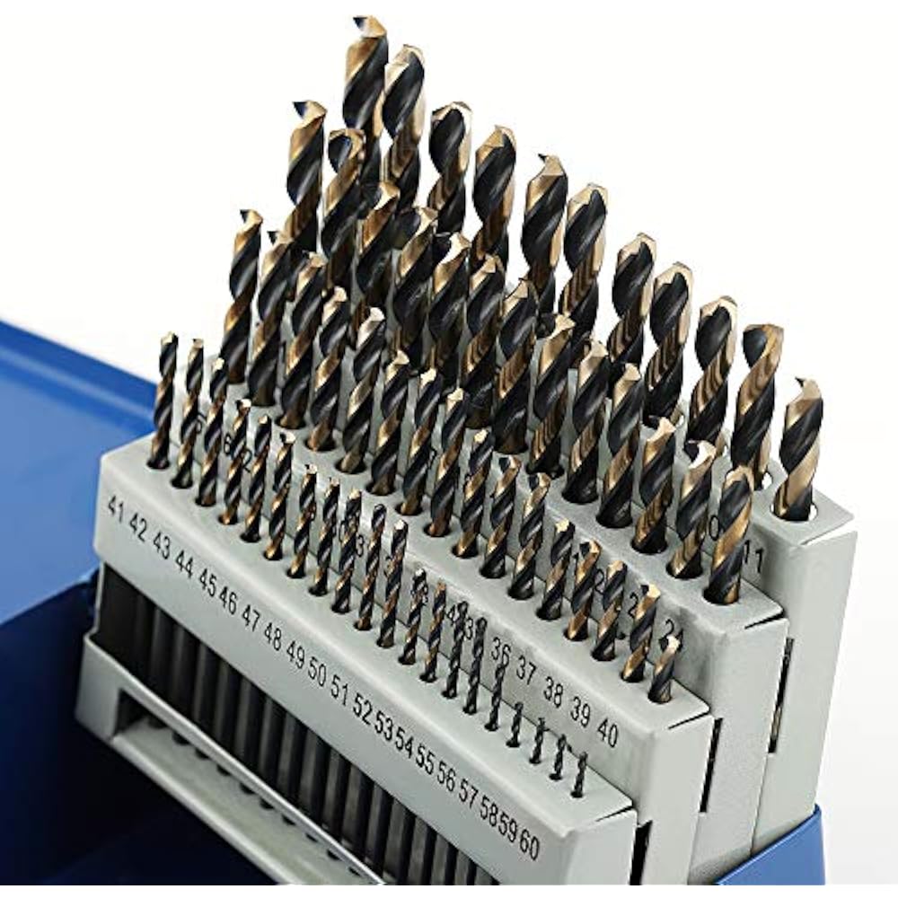 Number Size Drill Bit Set 60pcs Jobber Length Bits Wire Gauge 1 To 60 