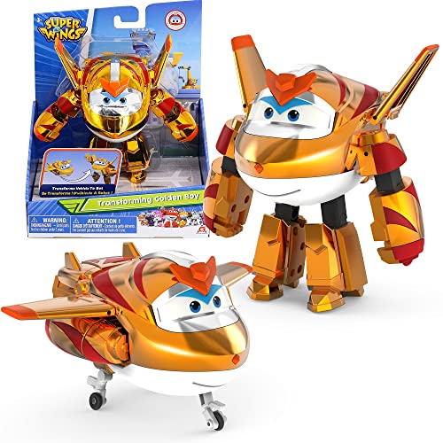 Super Wings 5" Transforming Golden Boy Airplane Toys, Vehicle Action ...