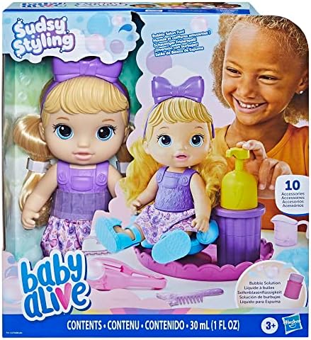 Baby Alive Sudsy Styling Doll, 12-Inch Toy for Kids Ages 3 and Up ...