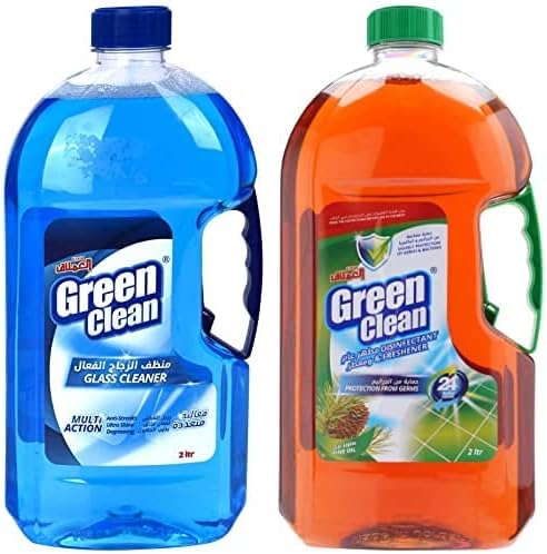 سعر Green Clean (Al Emlaq) Glass Cleaner Blue, 2 Litre + Green Clean ...