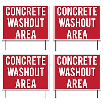 VictoryStore Yard Sign Outdoor Lawn Signs- Concrete Washout Area Signs ...