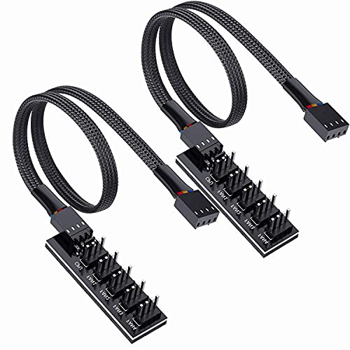 2 Pack PWM Fan Hub Splitter 1 to 5 Splitter 5 Way PC Case Internal ...