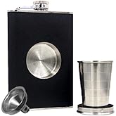 Amazon.com | Shot Flask - Stainless Steel 8 oz Hip Flask, Built-in ...