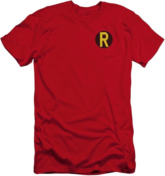 DC - Mens Robin Logo Premium Slim Fit T-Shirt: Amazon.co.uk: Clothing