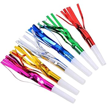 Amazon.com: HONBAY 30pcs Glitter Fringed Metallic Noise Maker Birthday ...