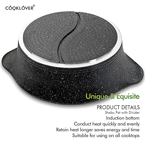 COOKLOVER Shabu Pot with Lid Non-Stick Casserole Induction Shabu Hot ...