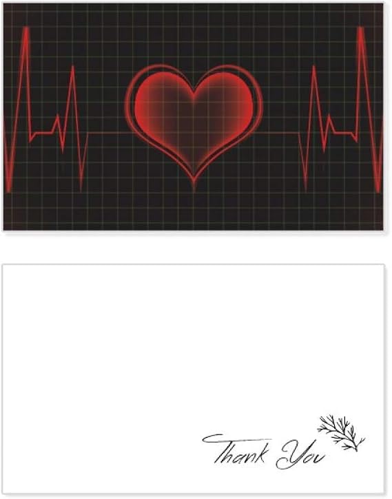Heart Electrocardiogram Design Thank You Card Birthday Paper Greeting ...