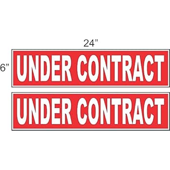 Amazon.com : 2 - 6x24 UNDER CONTRACT Real Estate Rider Sign Red ...