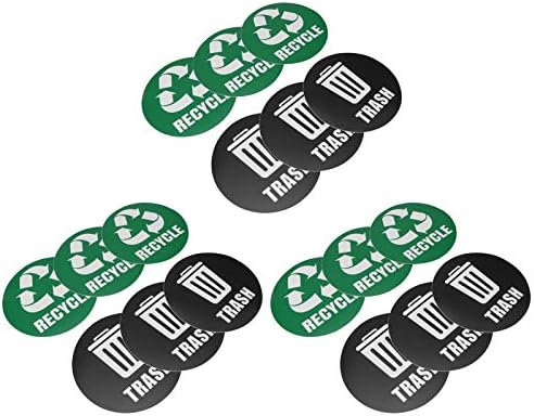 Trash Label 18Pcs Recycle Sticker White Trash Decal for Cans Garbage ...