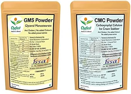 Chefast Combo of (100gm x 2) CMC Powder and GMS Powder, CMC and GMS for ...
