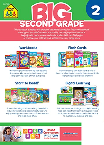 School Zone - Big Second Grade Workbook - 320 Pages, Ages 7 to 8, 2nd ...