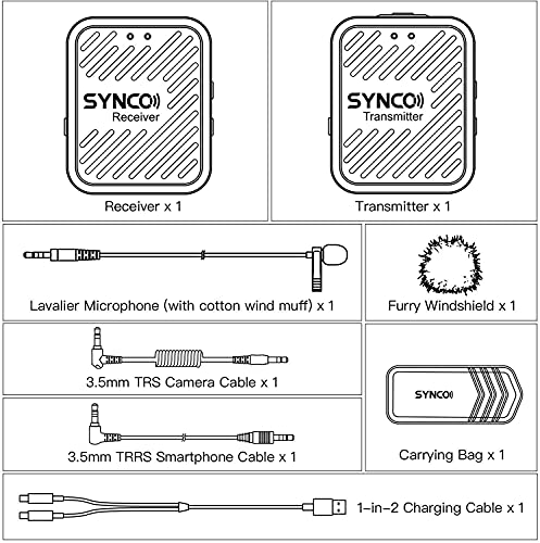 SYNCO G1(A1) 2.4GHz-Wireless-Lavalier-Microphone-System with 1 ...