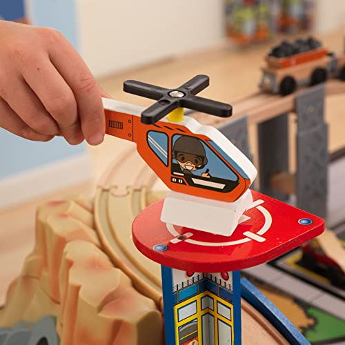 KidKraft Metropolis Wooden Train Set & Table with 100 Pieces and ...