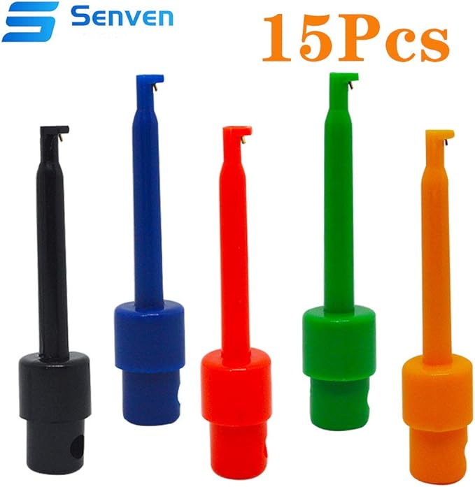Senven 15pcs Multimeter Wire Lead Test Hook Clip Electronic Mini Test ...