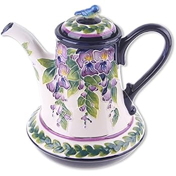Amazon.com: Blue Sky Ceramic 10" x 7" x 6.5" Blue Octopus Teapot: Home ...