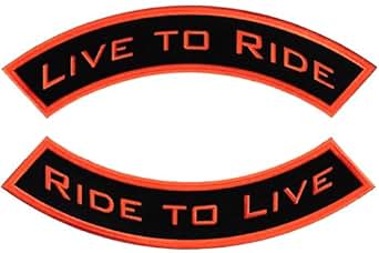 Amazon.com: Live to Ride/Ride to Live Embroidered Patches Two-Piece ...