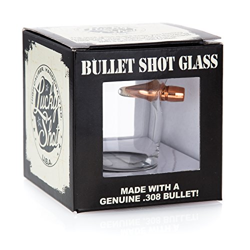 Lucky Shot .308 Real Bullet Handmade Shot Glass - 2oz - Mystifind