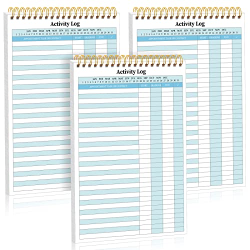 3 Pcs Activity Log Notebook Activity Log Notepad 9.8 x 7.1 Inch to Do ...