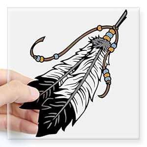 CafePress Native American Feathers Sticker Square Bumper Sticker Car ...