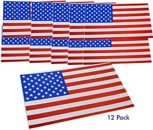 Pro Image Small USA American Flag Sticker Decal for Cars, 3.5” x 2” (12 ...