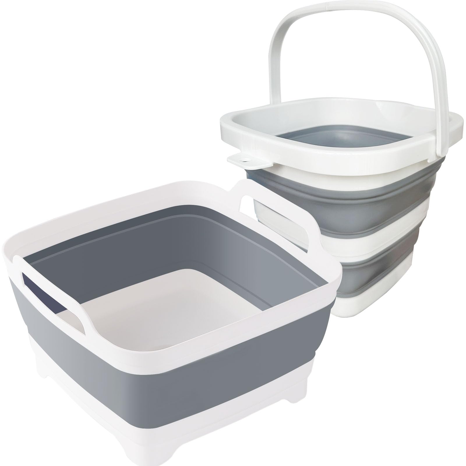 Detsuk Collapsible Basin Bucket (9L+5L)-Collapsible Dish Tub Portable ...