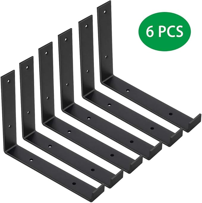 Amazon.com: 7.25" Metal Shelf Bracket Floating Heavy Duty Black ...