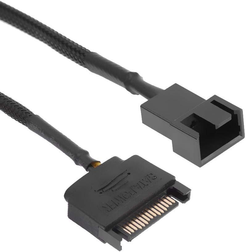 15 Pin SATA to 3 Pin / 4 Pin PMW 12V PC Case Fan Power Adapter Cable, 3 ...